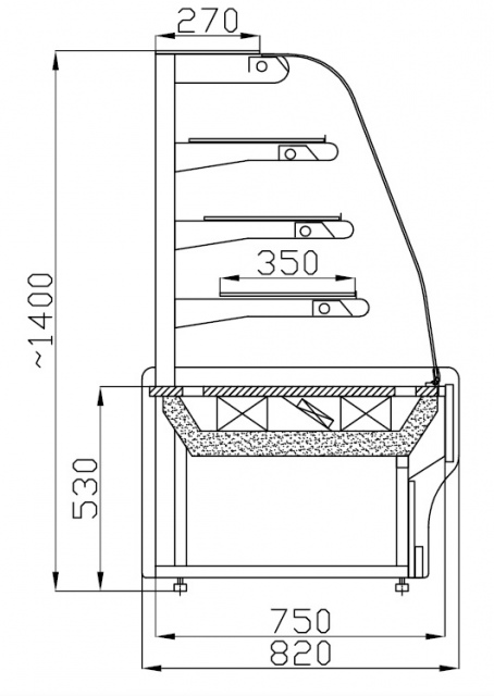 WCHCN 1,0 | Confectionery cooler without cover